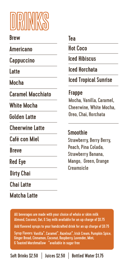 Menu - Mean Mug Coffee Company